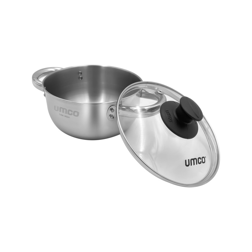 SET UMCO CALDEROS DE ACERO INOXIDABLE Color Gris Tamaño 6 PIEZAS